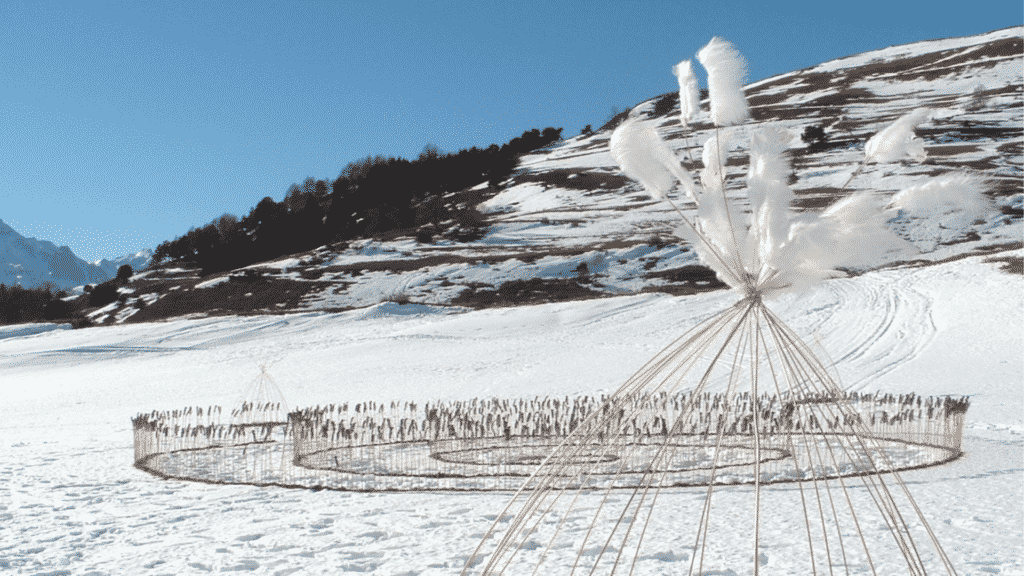 Land Art and snow - Vetan - Alejandro Guzzetti - Environmental Art
